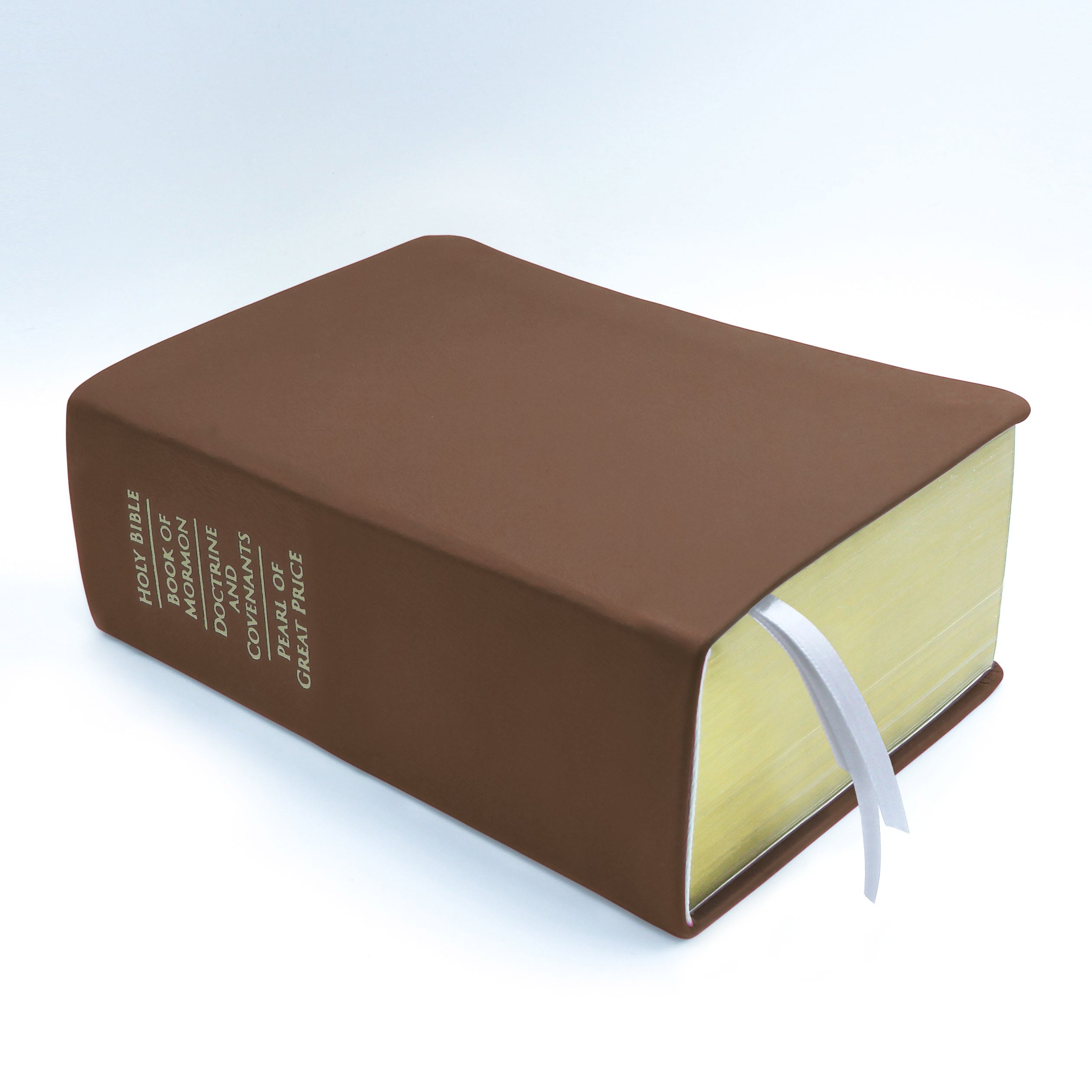 Basic Quad Medium Brown Colored LDS Scriptures | Custom
